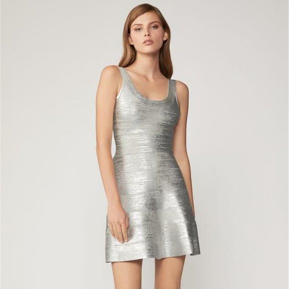 Herve Leger | Dresses | Herve Leger Fit And Flare Stretch Bandage Dress ...